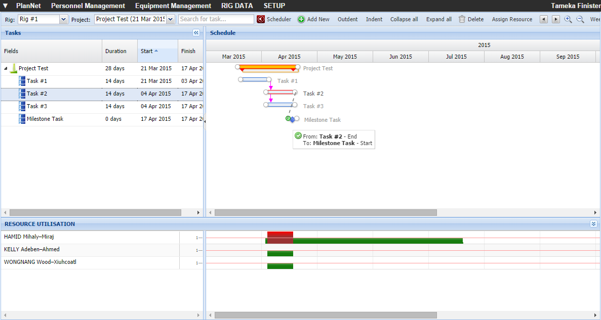 Create a Dependency Between Tasks