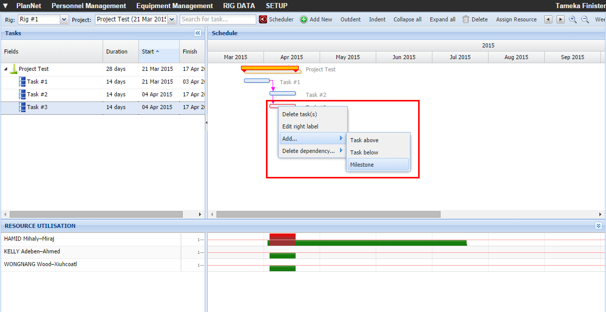 Add a Milestone Task